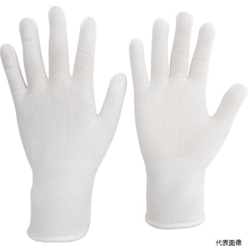 【特長】 ●ポリエステル繊維のさらっとした装着感です。 【用途】 ●精密機器、自動車部品の組立。 ●製品検査。 ●インナー用など。 【仕様】 ●色：ホワイト ●サイズ：S ●全長(cm)：19.0 ●手のひら周り(cm)：16.0 ●中指長...