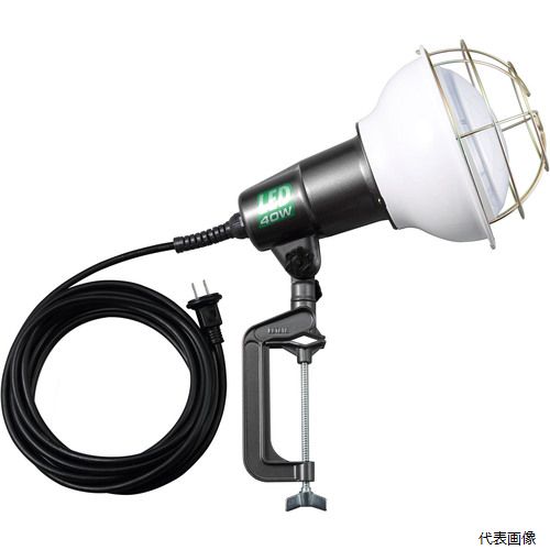 【特長】 ●軽量LED電球仕様のエコノミータイプです。 ●40WのLED電球を使用しています。 ●ビーム角110度の広角タイプです。 ●雨中でも安心の屋外用防雨型です。 【仕様】 ●明るさ(lm)：4700 ●電源(V)：100 ●消費電力...