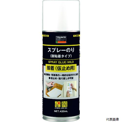 【特長】 ●ソフトな粘着性能をもった特殊ゴム系の粘着剤です。 【用途】 ●印刷物、写真、布の貼り付け。 【仕様】 ●色：透明 ●容量(ml)：420 ●標準塗布可能面積(［［M2］］)：10 ●標準重ね塗り回数：1〜2回 ●原液量(ml)：...