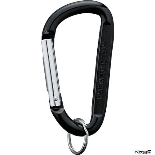 【特長】 ●アルミ製なので、軽いです。 【用途】 ●キーホルダー代わりに鍵やライトなどを付けて鞄やベルトに。 【仕様】 ●幅(mm)：約43 ●奥行(mm)：約7.5 ●高さ(mm)：約81 ●色：黒 ●カラビナ黒80mm　リング径22mm...