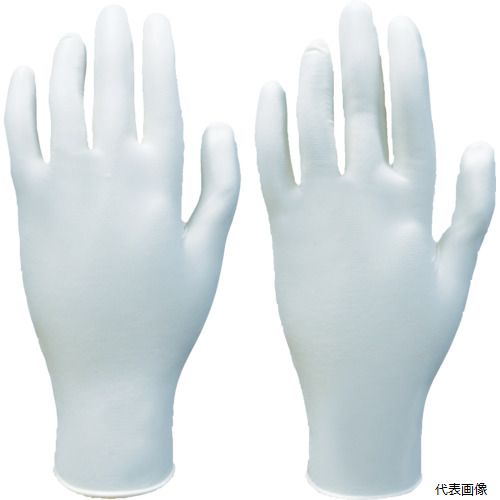 【特長】 ●粉なし加工で脱着も容易です。 ●強度に優れています。 ●便利な左右両用タイプです。 ●環境にやさしい天然ゴムを使用しています。 【用途】 ●食品加工 ●手先の細かい作業 【仕様】 ●色：ホワイト ●サイズ：S ●全長(cm)：2...