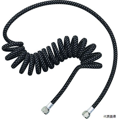 【特長】 ●従来のコイルホースに特殊糸を巻きつけることで耐油性、耐熱などに強度が増し、作業上の滑りが向上しています。 【用途】 ●一般生産工場 【仕様】 ●外径(mm)：8 ●内径(mm)：5 ●全長(mm)：880 ●コイル径(mm)：4...
