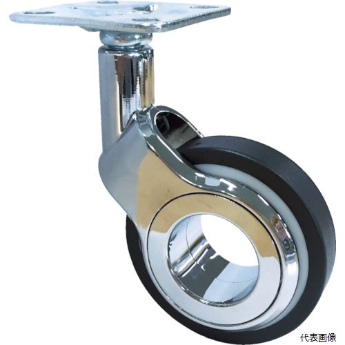 【特長】 ●車輪中央部が空洞になっているデザイン性の高いキャスターです。 ●ほこりなどが溜まりにくい形状にもなっています。 【用途】 ●シェルフ箪笥、ワイヤ家具、イス、デザインカートのホイールに使われます。 【仕様】 ●許容荷重(daN)：...