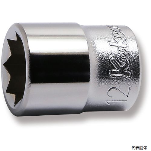 【特長】 ●ドレンプラグ等の4角凸形状を駆動可能な4角凹ソケットです。 【仕様】 ●差込角(mm)：9.5 ●対辺寸法(mm)：12 ●全長(mm)：27 ●対辺(mm)：12 【材質／仕上】 ●クロムモリブデン鋼(SCM435) 【入数】...