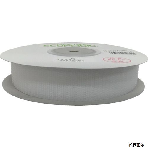 【特長】 ●好きな長さでカットして使用できます。 ●マジックテープフック型タイプです。 【用途】 ●簡易結束用として。 ●用途に応じて必要な長さでカット 【仕様】 ●色：ホワイト ●幅(mm)：25 ●長さ(m)：5 ●厚さ(mm)：2 ●...
