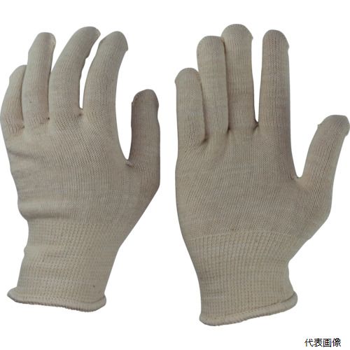 【特長】 ●細かな作業や下ばき用として大切な手をガードします。 ●綿100%で汗をよく吸収するので、あらゆる作業手袋の下ばき用に最適です。 【用途】 ●一般作業に。 【仕様】 ●色：生成 ●サイズ：L ●全長(cm)：24 ●手のひら周り(...