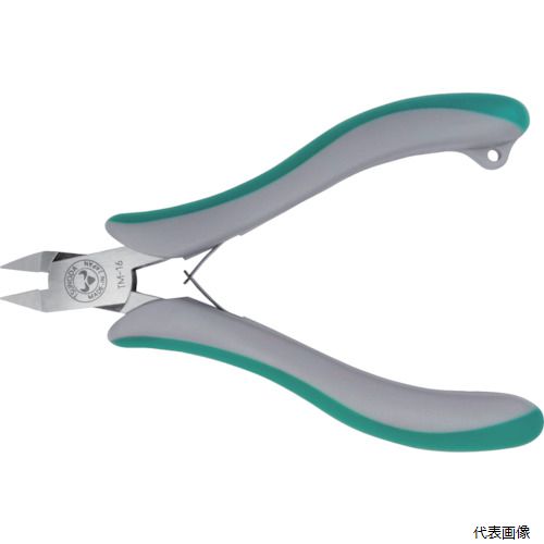 【特長】 ●プラスチック成型のゲートカットに最適です。（プラスチック専用） 【仕様】 ●全長(mm)：118 ●刃表面形状：フラット刃 ●切断能力(mm)ABS樹脂：φ2.0 ●切断能力(mm)プラスチック：φ2.0 ●フラット刃 ●ばね付...