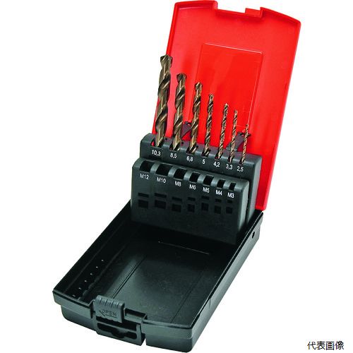 【特長】 ●刃先先端部の形状に独自の技術を採用し驚愕の切れ味を実現します。 ●食付き、切削能力、切りくずの排出性を大幅に改善しました。 【用途】 ●被削材：ステンレス鋼、難削材、一般鋼、軟鋼、パイプ等 【仕様】 ●セット内容(mm)：2.5...