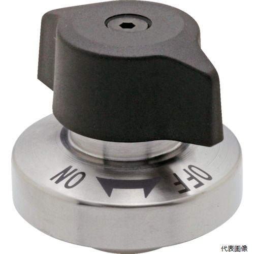 【特長】 ●省スペースなピンタイプでON、OFFが明瞭です。 ●別売のクランプピンと組み合わせて使用します。 【用途】 ●スターホイール周りのガイド交換。 【仕様】 ●クランプ力(N)：7 ●適合プレート厚さ(mm)：6〜10 ●寸法(mm...