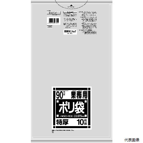 【特長】 ●標準よりも厚くて丈夫な極厚ポリ袋シリーズです。 【仕様】 ●容量(L)：90 ●縦(mm)：1000 ●横(mm)：900 ●厚さ(mm)：0.07 ●色：透明 【材質／仕上】 ●低密度ポリエチレン（LLDPE） 【入数】 ●1...