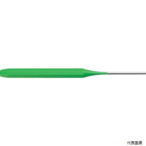 【特長】 ●色ごとにサイズ認識が可能です。 【用途】 ●ピンの抜き差し 【仕様】 ●全長(mm)：150 ●幅(mm)：10 ●先端径(mm)：3 ●色：黄緑 ●軸長(mm)：40 ●サイズ(mm)：3 【材質／仕上】 ●特殊鋼 【入数】 ...