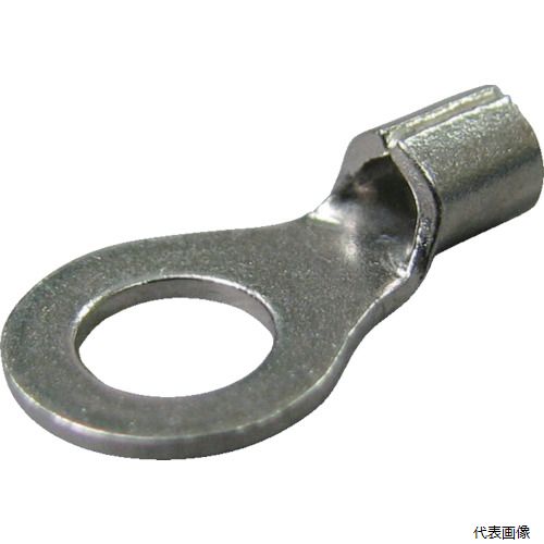 【特長】 ●ニッケル材の耐熱仕様です。 ●接触面(舌部)が丸く、ねじ固定用の取り付け穴がある裸圧着端子です。 ●ニクロム・ニッケル線専用です。 【用途】 ●ヒーター線および電熱線の接続に。 【仕様】 ●電線抱合範囲単線(mm)：0.6〜1....