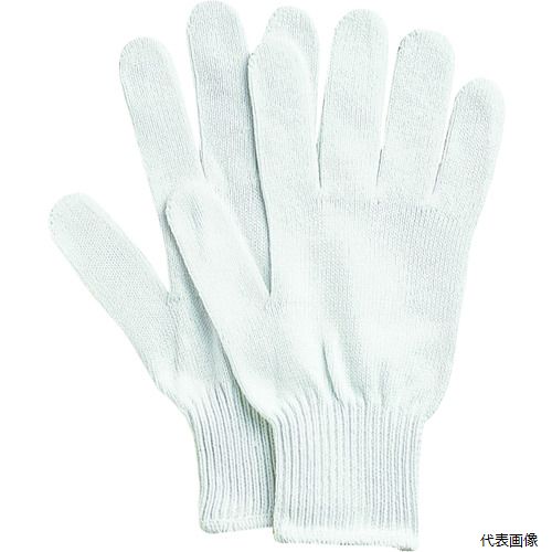 【特長】 ●薄く使いやす綿手袋です。 ●綿100%なので肌に優しく吸汗性も抜群です。 【仕様】 ●色：白 ●サイズ：フリー ●ゲージ数：10 ●全長(cm)：23 ●手のひら周り(cm)：17 ●中指長さ(cm)：7.5 ●厚さ(mm)：0...