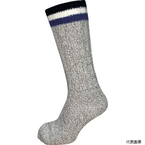 【特長】 ●かかとからトップまで約40cmです。 ●厚地太編で防寒性も高いです。 【用途】 ●一般作業などに。 【仕様】 ●色：グレー ●サイズ(cm)：25.0〜27.0 ●つま先形状：先丸 ●サイズ：F(フリー) 【材質／仕上】 ●アク...