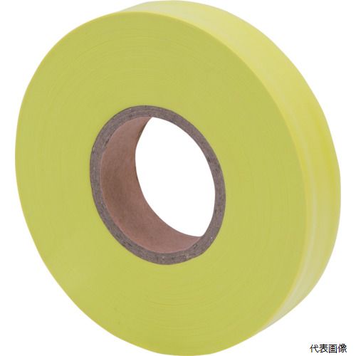 【特長】 ●コンパクトサイズの15mm幅で持ち運びに便利です。 ●巾が15mmなので、大量にご使用の際にもかさばりません。 ●蛍光色なので現場で目立ちます。 【用途】 ●目印として。 ●色：蛍光イエロー ●幅(mm)：15 ●長さ(m)：5...