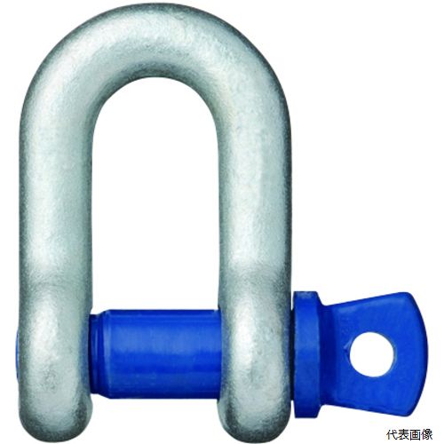 【特長】 ●鍛造品で強度があります。 【用途】 ●ワイヤー・チェーン・ロープなどの連結に。 ●基本使用荷重(t)：1.5 ●使用荷重(kN)：14.7 ●口幅(mm)：19 ●タイプ：ストレートタイプ ●寸法(mm)B：19 ●寸法(mm)...