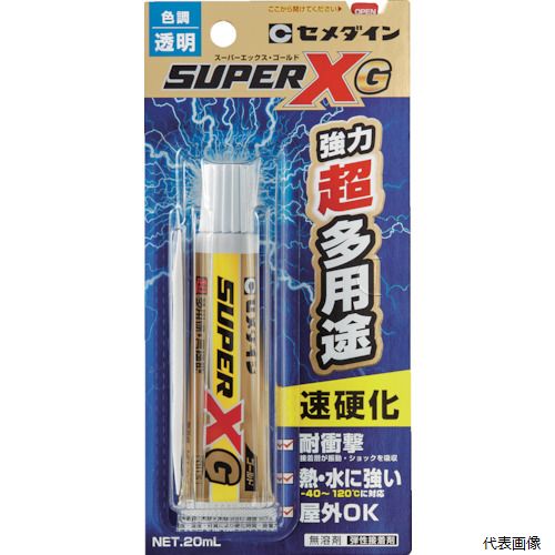【特長】 ●超多用途、速硬化、ショックに強くハガレにくい接着剤です。　 ●熱・水に強く(-40〜120℃)屋外にも使用できます。 ●タレが少なく、軽量物なら仮止め不要です。 ●肉やせがなく、いやなニオイも少ないタイプです。 ●柔らかい素材の...