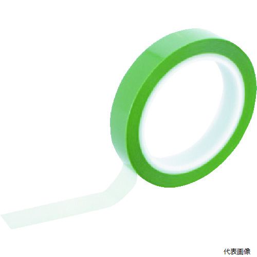 【特長】 ●耐熱性、耐化学性に優れています。 【用途】 ●PCBメッキマスキング用。 ●色：緑 ●幅(mm)：19 ●長さ(m)：66 ●厚さ(mm)：0.061 ●粘着力(N/25mm)：6.9 ●引張強度(N/25mm)：122 ●絶縁...