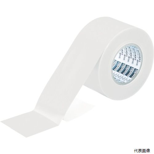 【特長】 ●粗面にもよくなじむ特殊な粘着剤を使用しています。 ●接着力が強力で、汚れにくく、耐摩耗性・耐久性に優れたタイプです。 【用途】 ●屋内用。 ●工場、駐車場、病院などの構内区画ライン標示。 【仕様】 ●色：ホワイト ●幅(mm)：...