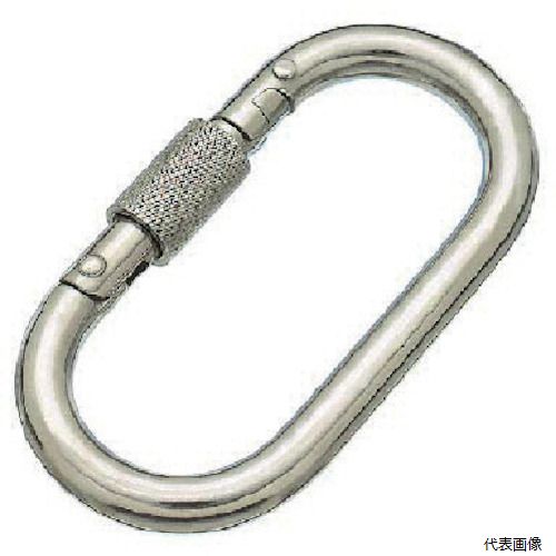 【特長】 ●スプリングフックです。 ●バネの力で開口部分が戻ります。 ●環付は不用意にフックが開くことがなく、より安心です。 【用途】 ●チェーン・ワイヤー・ロープ等の連結金具として、また端末の金具のジョイントに。 【仕様】 ●使用荷重(k...