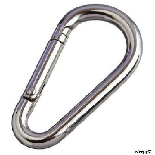 【特長】 ●チェーンの端末金具などに、ワンタッチで付け外しができます。 【用途】 ●チェーン・ワイヤ・ロープ等の連結金具として、また端末の金具のジョイントに。 【仕様】 ●使用荷重(kN)：0.10 ●D(mm)：3 ●L(mm)：38 ●...