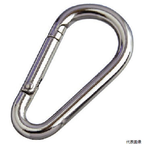 【特長】 ●チェーンの端末金具などに、ワンタッチで付け外しができます。 【用途】 ●チェーン・ワイヤ・ロープ等の連結金具として、また端末の金具のジョイントに。 【仕様】 ●使用荷重(kN)：0.59 ●D(mm)：5 ●L(mm)：54 ●...