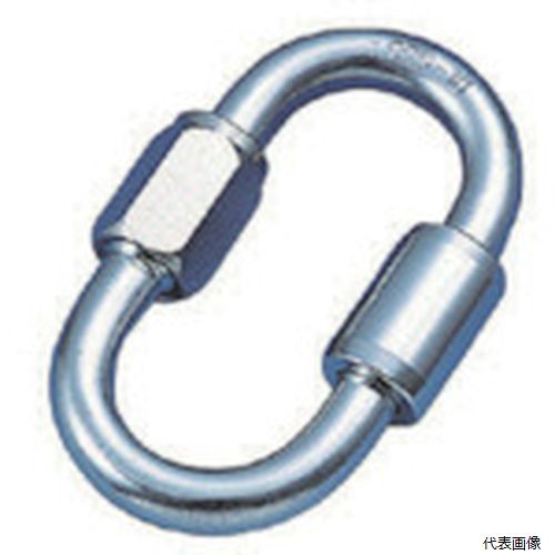 【特長】 ●連結部分を回転させることにより、太いロープなどにも容易にセットできます。 【用途】 ●チェーン・ワイヤ・ロープなどの連結や、端末の金具のジョイントに使用。 【仕様】 ●使用荷重(kN)：9.80 ●D(mm)：10 ●L(mm)...