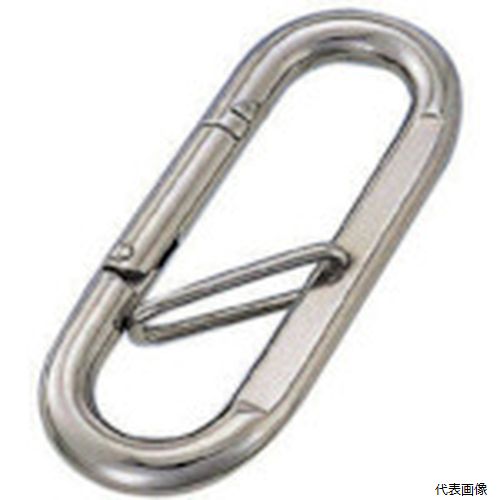 【特長】 ●チェーンの端末金具などに、ワンタッチで付け外しができます。 ●ハズレ止め付ですので、安心です。 【用途】 ●チェーン・ワイヤ・ロープなどの連結や、端末の金具のジョイントに使用。 【仕様】 ●使用荷重(kN)：1.47 ●D(mm...