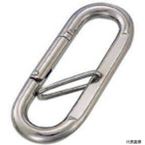 【特長】 ●チェーンの端末金具などに、ワンタッチで付け外しができます。 ●ハズレ止め付ですので、安心です。 【用途】 ●チェーン・ワイヤ・ロープなどの連結や、端末の金具のジョイントに使用。 【仕様】 ●使用荷重(kN)：0.78 ●D(mm...