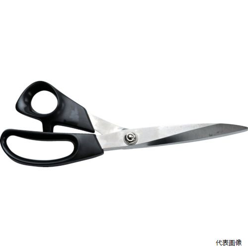 【特長】 ●ドレスメーキングに限らず家庭用、事務用として使えます。 【用途】 ●ドレスメーキングに。 【仕様】 ●刃長(mm)：100 ●刃厚(mm)：3.8 ●全長(mm)：245 ●色：ブラック ●ハイカーボンステンレス製 【材質／仕上...