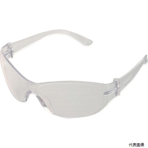 【特長】 ●超軽量タイプで、紫外線を99.9％カットします。 【用途】 ●一般作業用。 【仕様】 ●レンズ色：クリア ●テンプル色：クリア ●フレーム色：クリア ●レンズ厚(mm)：1.8 ●防傷加工：○ ●UVカット：○ ●タイプ：スペク...