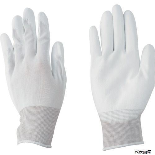 【特長】 ●長繊維ウーリーナイロンを使用していますので、ホコリの発生を抑制します。 ●手のひら部分にウレタン樹脂をコートしています。 【用途】 ●精密機械工業・流通作業。 【仕様】 ●色：ホワイト ●サイズ：L ●ゲージ数：15 ●全長(c...