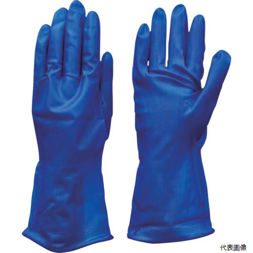 【特長】 ●油や洗剤などの薬品に強いビニール製です。 ●指先フィットで細かい作業に最適です。 【用途】 ●清掃・軽作業全般。 【仕様】 ●色：ブルー ●サイズ：L ●全長(cm)：30 ●手のひら周り(cm)：21.5 ●中指長さ(cm)：...