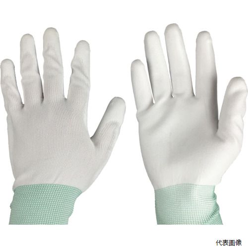 【特長】 ●ポリエステル製シームレス編手袋の手のひら部分にウレタン樹脂をコートしているので、スベリ止め効果に優れ、細かい作業に適しています。 ●繊維部分は編み目が細かく縫いあわせのないシームレス編み手袋です、通気性にも優れています。 ●長繊...