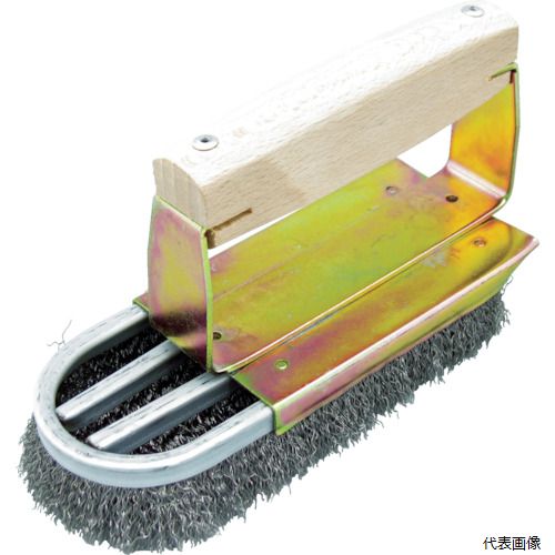 【特長】 ●ブラシカシメ部を改良し、従来よりは使用に耐えるものを製作して、3行を4行に増やし、より高機能にしました。 ●アイロン型の形で、力が入りやすいです。 【用途】 ●頑丈な研削・研磨作業に。 ●塗装の下地調整に。 ●木製品の木目出し、...