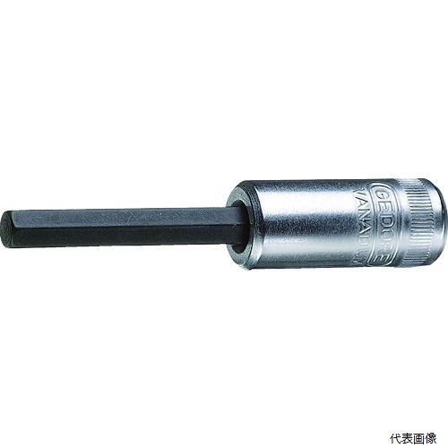 【特長】 ●ローレット加工を施すことで、手回しでも手から滑り落ちにくいです。 ●ラチェットハンドルに差し込んで、六角穴付ボルトの締め付けが素早く行えます。 【仕様】 ●差込角(mm)：6.35 ●対辺寸法(mm)：3 ●ビット長さ(mm)：...
