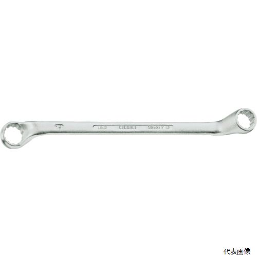 【特長】 ●メガネ部は独自の“UNITDRIVE”仕様で、ボルトに対して均等に力がかけられます。 ●表面は梨地仕上げて滑りにくくなっています。 ●軸角度は5°です。 【仕様】 ●対辺寸法(mm)：14×17 ●全長(mm)：245 【材質／...