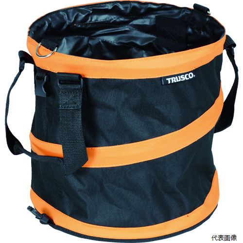 【特長】 ●使用時はバネの力で立ち上がります。 ●両サイドのバックルにより立ち上がり時のバネはしっかり押さえ、使わないときはコンパクトに収まります。 【用途】 ●工具・部品の収納に。 ●作業時に出たゴミの回収に。 【仕様】 ●色：黒/オレン...