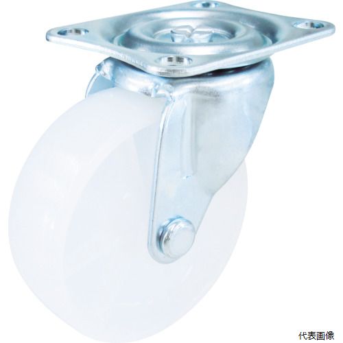 【特長】 ●走行性、耐荷重性を備えた小型キャスターです。 【用途】 ●事務機器や家具、運搬車や軽量ラック等、幅広い用途に。 【仕様】 ●許容荷重(daN)：38 ●許容荷重(kgf)：38.8 ●車輪径D(mm)：50 ●車輪幅(mm)：2...