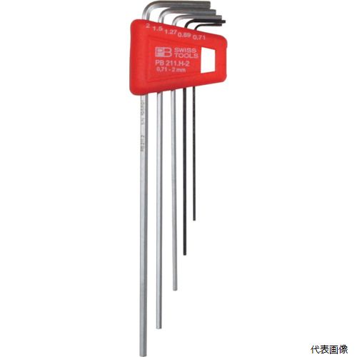 【特長】 ●ニッケルクロームメッキタイプです。 【仕様】 ●セット内容(本)：5 ●セット内容(mm)：0.71、0.89、1.27、1.5、2 ●ホルダー付き ●環境保護を考えたパッケージレス仕様 【セット内容／付属品】 ●ロング六角棒レ...