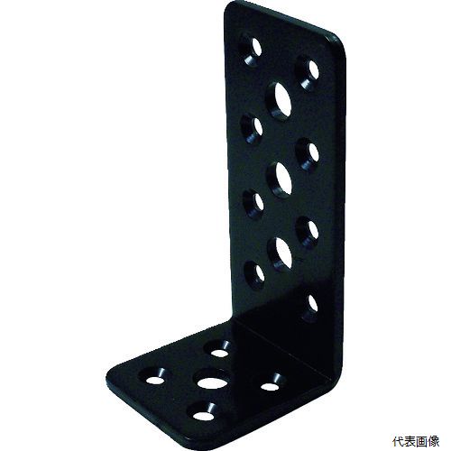 【特長】 ●多孔式のため、取り付け箇所に融通が利きます。 ●木工用ねじ、ボルトどちらでも施工できます。 【用途】 ●木材や金属のつなぎ部分の補強に。 【仕様】 ●板厚(mm)：3.2 ●穴径(mm)：4.6 ●色：ブラック ●W(mm)：4...
