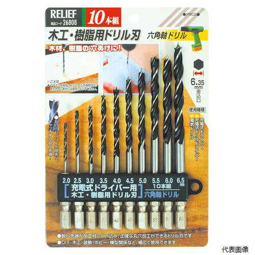 【送料について】 北海道、沖縄、離島は別途送料がかかります【特徴・用途】 鋭い先端が加工材に食い込み正確な丸穴加工ができるドリル刃です。木工・装飾関係からホビー関係まで幅広く使用できるドリル刃です。木材・樹脂の穴あけに 【仕様】 軸径：六角...