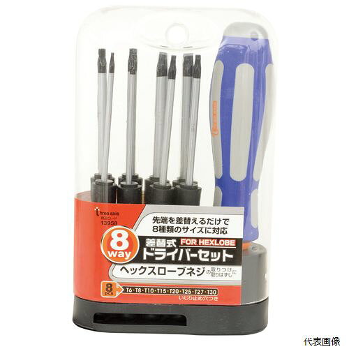 【送料について】 北海道、沖縄、離島は別途送料がかかります【特徴・用途】 握りやすいグリップで、先端を差し替えるだけで8種類のサイズに対応可能です。先端を差し替えるだけで8種類のサイズに対応可能。 【仕様】 セット内容：ヘックスローブネジT...