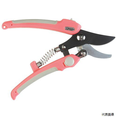 【仕様】 ●刃物鋼 ●サビやヤニが付きにくいフッ素加工済 【特長】 生木を2分の1の力で切る！女性向け農業・園芸用鋏 ●フッ素コート 　刃物用に開発したフッ素コートはサビ・ヤニに強く、軽い切れ味を持続します。 ●1／2の力で太枝を切断 　刃...