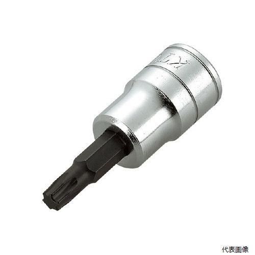 【特長】 ●ビットの交換が可能です。 ●差込角9.5sq.のショートT型トルクスビットソケットです。 【仕様】 ●差込角(sq.)：9.5 ●呼び：T40 ●ソケット部外径(D；mm)：18.5 ●全長(L；mm)：52 ●軸長(l；mm)...