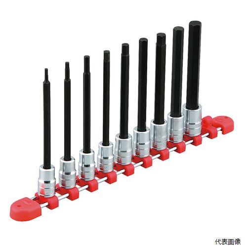 【特長】 ●ビットの交換が可能です。 ●ロングタイプ ●差込角9.5sq.のロングヘキサゴンビットソケットセットです。 【仕様】 ●差込角(sq.)：9.5 ●重量(g)：945 【セット内容/付属品】 ロングヘキサゴンビットソケット(BT...