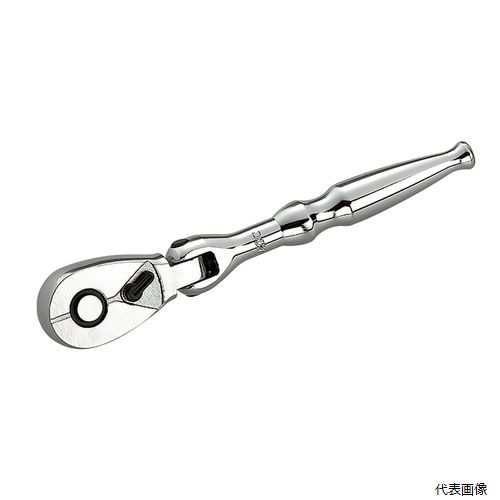 【特長】 ●フレックスヘッドのラチェットハンドルです。 【仕様】 ●差込角(sq.)：6.3 ●タイプ：小判形 ●送り角度(°)：10 ●直径(B；mm)：22 ●ヘッド厚さ(T；mm)：10 ●全長(L；mm)：125 ●重量(g)：14...