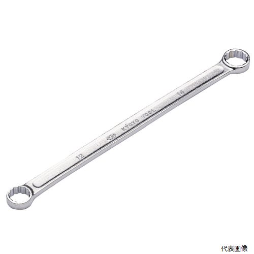 【特長】 ●ストレートタイプのロングめがねレンチです。 ●十二角タイプです。 【仕様】 ●サイズ(S1×S2；mm)：12×14 ●メガネ部小幅(D1；mm)：18 ●メガネ部大幅(D2；mm)：21 ●メガネ部小厚み(T1；mm)：7.5...