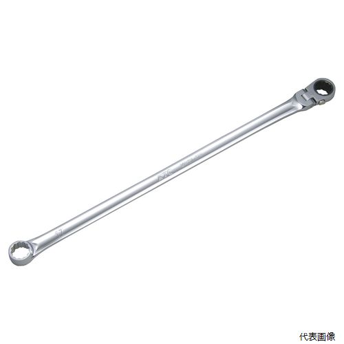【特長】 ●首振りタイプの超ロングラチェットめがねレンチです。 ●ラチェットめがね部とヒンジ部とのスパンを短くし、また厚さも薄型フラットに設計されているので、狭い場所でのスムーズな連続作業ができます。 ●歯数72枚で送り角度5°により細かな...