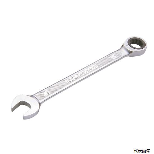 【特長】 ●ストレートタイプのラチェットコンビネーションレンチです。 ●ラチェット部は本締めが可能です。 ●矢印表示により作業方向が一目でわかります。 ●滑りにくいグリップデザインを採用しました。 ●十二角タイプです。 【仕様】 ●ギア数：...